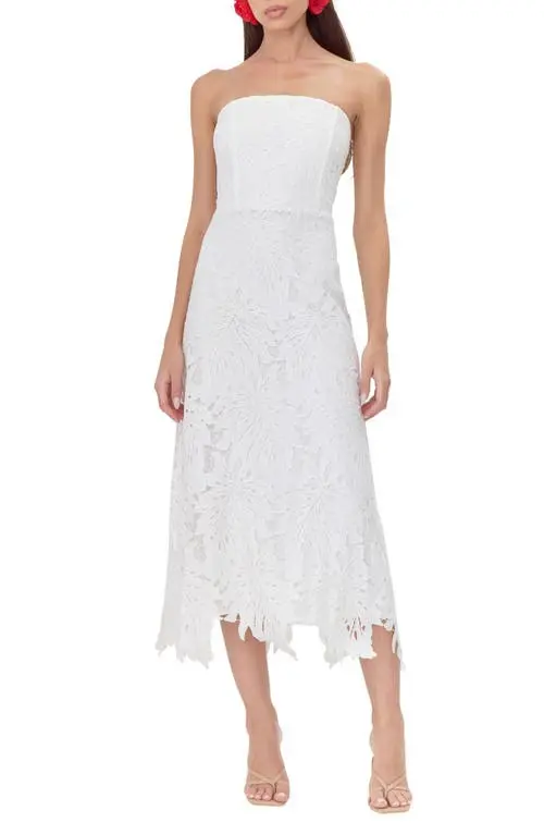 Adelyn Rae Jessika 3d Lace Strapless Midi Dress