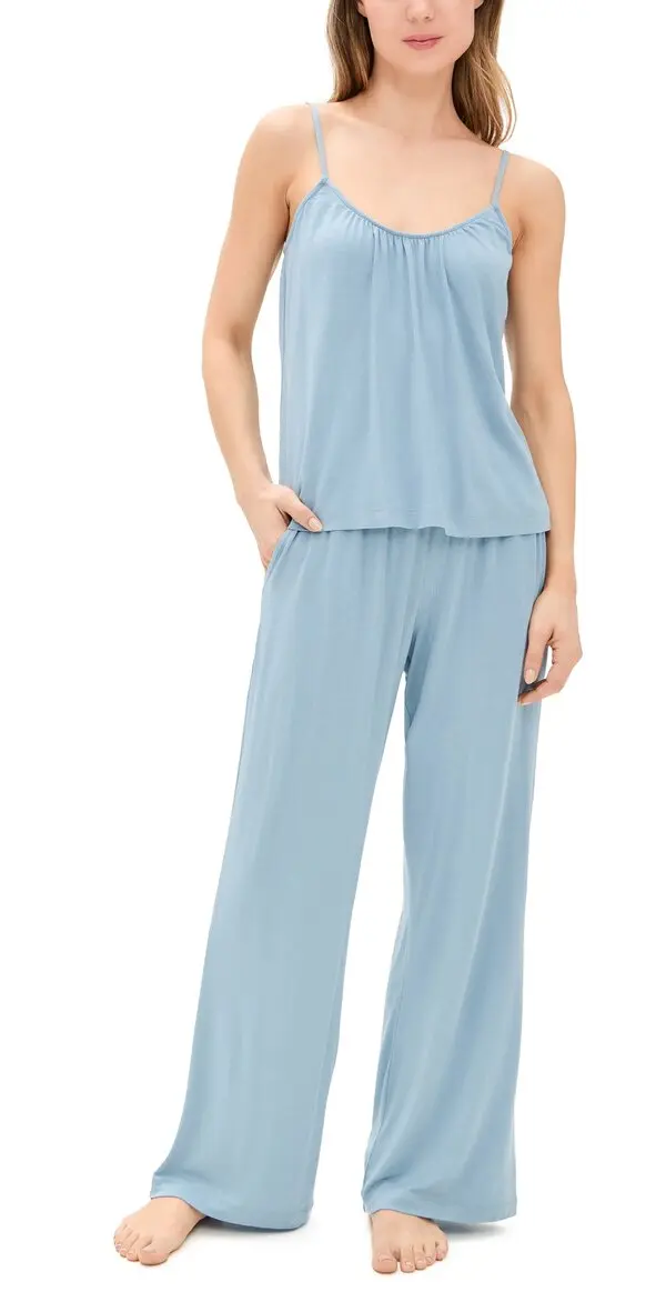 Eberjey Gisele Cami Pants Pajama Set - Faded Denim