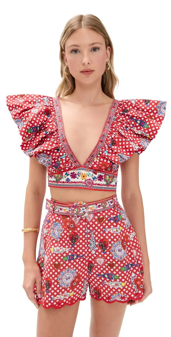 Camilla Ruffle Wrap Top - Faith, Luck & Justice