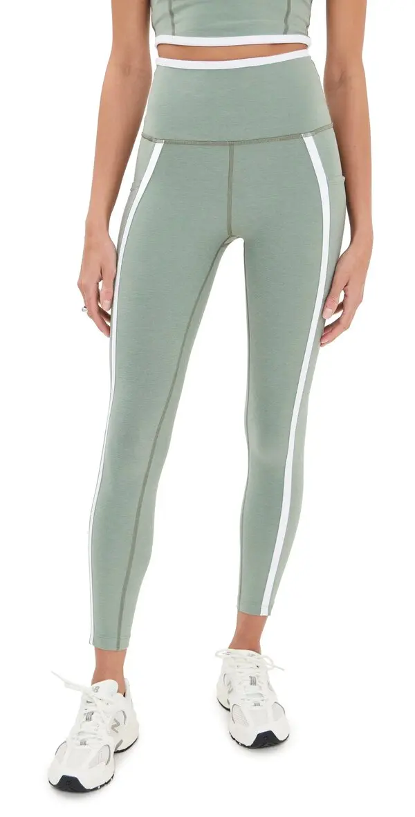 Beyond Yoga Spacedye New Moves High Waisted Midi Leggings - Grey Sage/cloud White