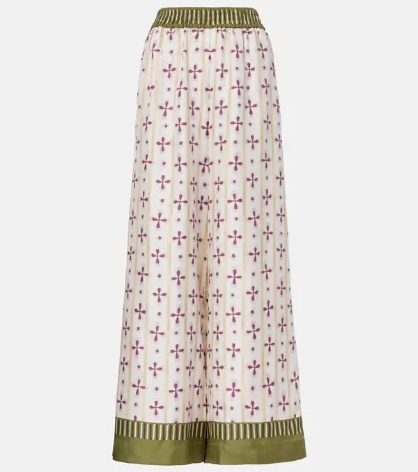 La DoubleJ Eclipse Placée Silk Palazzo Pants - Multicoloured