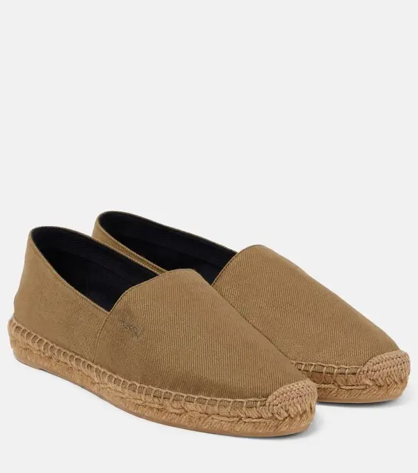 Saint Laurent Cassandre Cotton Gabardine Espadrilles - Brown