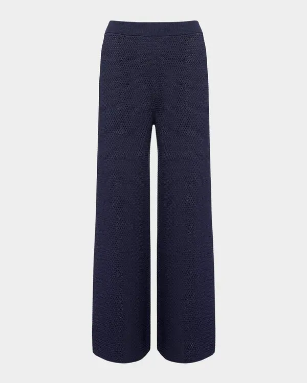 ERES Goland Knit Wide-leg Trousers - Bleu