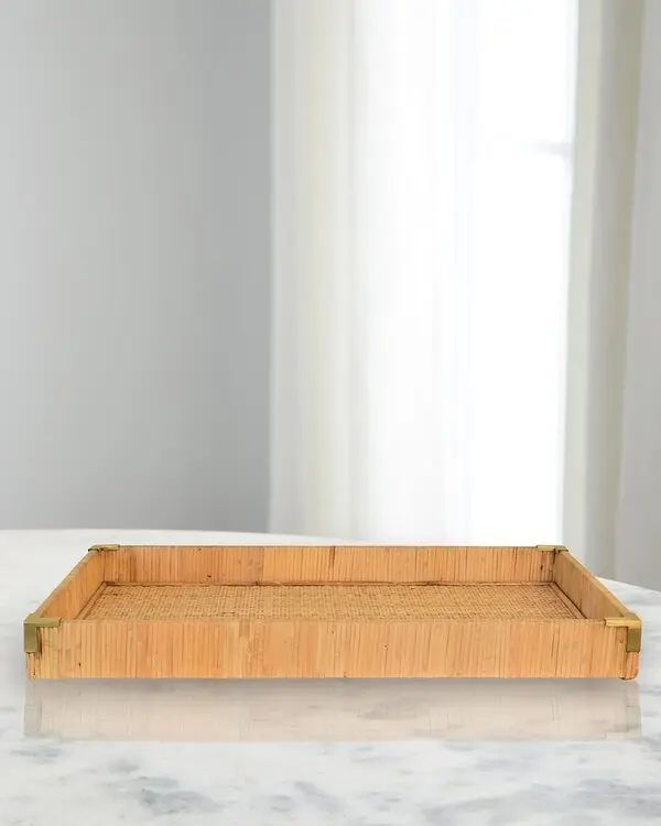 WORLDS AWAY Tommy Rattan Tray, Large