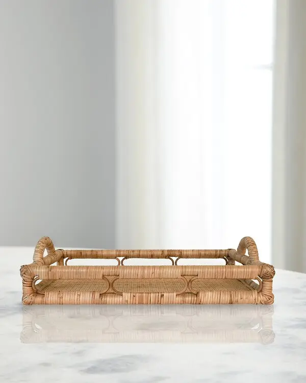 WORLDS AWAY Tatum Rattan Tray