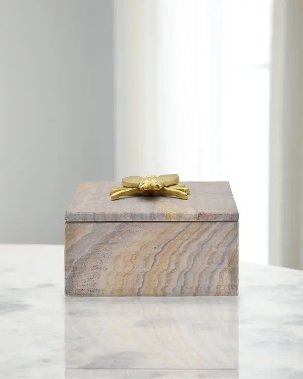 WORLDS AWAY Bee Marble Box