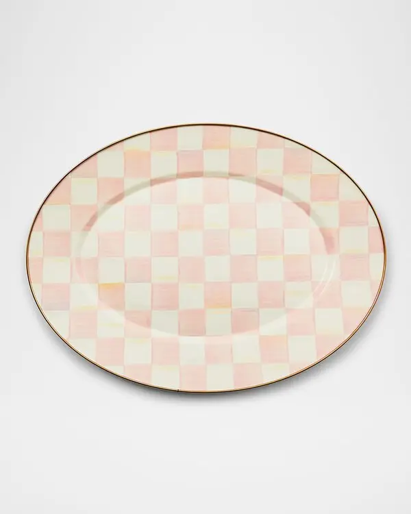 MACKENZIE-CHILDS Rosy Check Medium Oval Platter - One-color