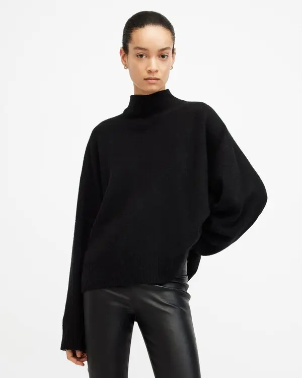 All Saints Asha Soft Fluffy Sweater - Black