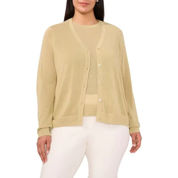Halogen V-neck Cardigan - Soft Sage