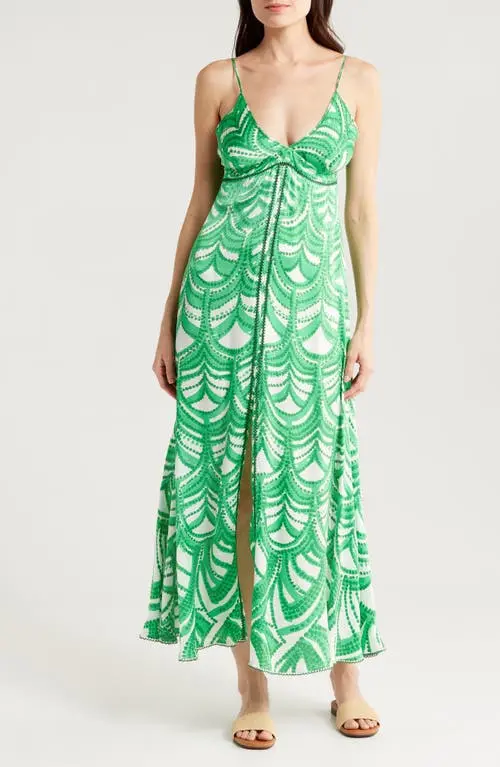 Poupette St Barth Denise Print Cover-up Maxi Dress - Green Himba