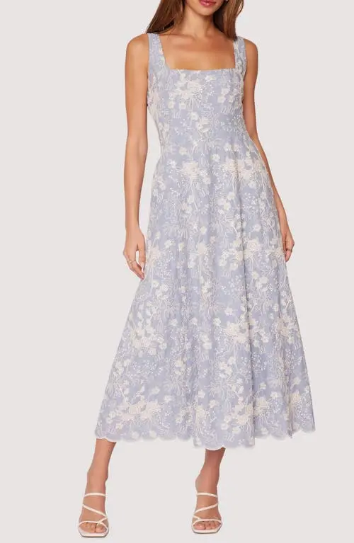 LOST + WANDER Embroidered Cotton Maxi Sundress