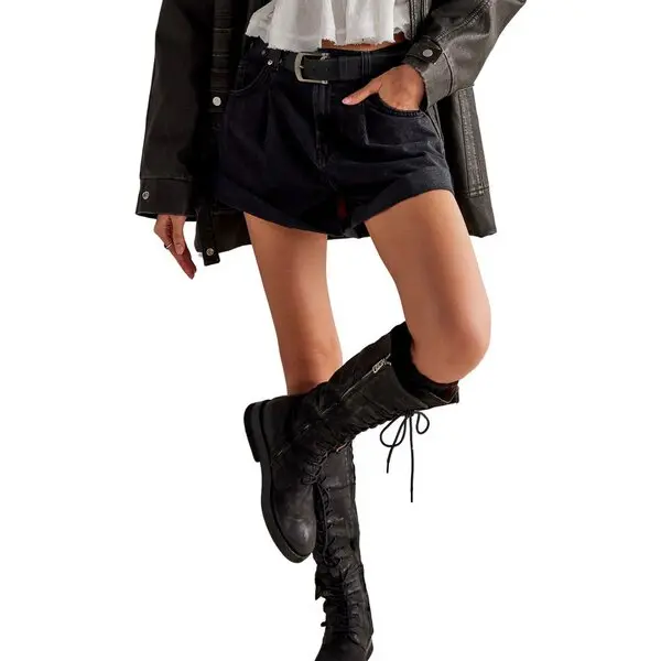 Free People Danni High-waist Denim Shorts - Midnight