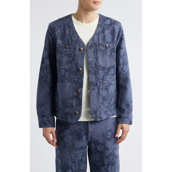 PAUL SMITH + LEE Paul Smith London Floral Cotton Chore Jacket - 46_indigo