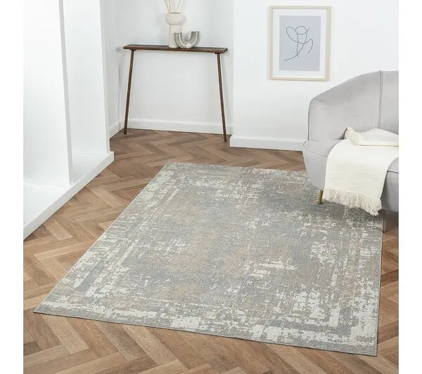 OX BAY TRADING CO. Ox Bay Modern Polyester Indoor Rug, 5' X 7', Gr Ay/ivory