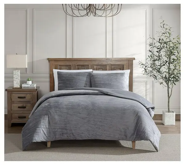 Tahari Home Zadie Soft Crinkle Velvet Comforter Set, King