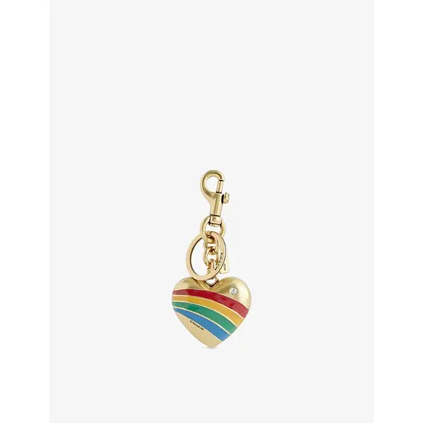 Coach Small Heart Brass Bag Charm - Multi