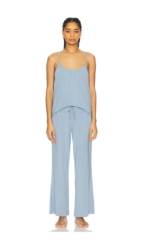 Eberjey Gisele Cami & Pant Pj Set In Blue - Faded Denim