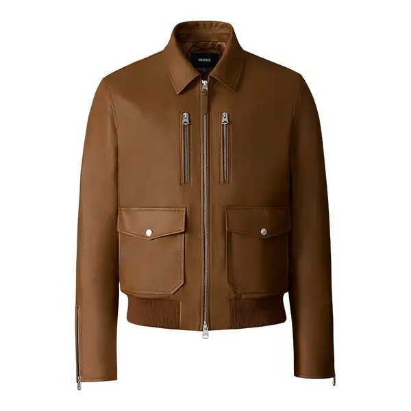 Mackage Chance-z Leather Jacket - Earth Brown
