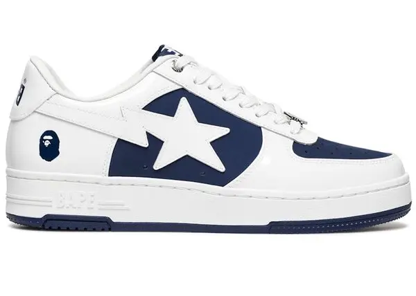 BAPE A Bathing Ape Sta Low #6in - White/navy Blue
