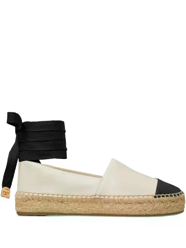 Tory Burch Leather Espadrilles - Neutrals