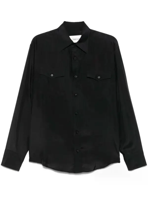 TONY COHEN Silk Double-pocket Shirt