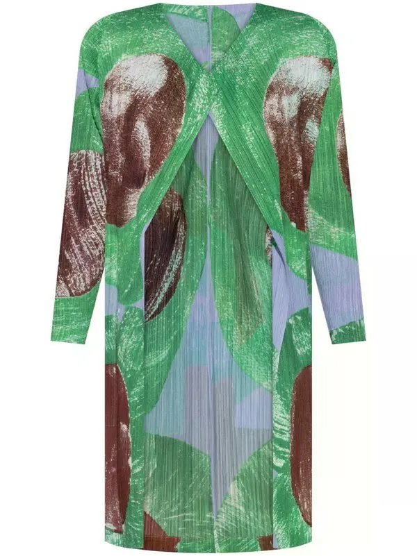 Issey Miyake Pleated Coat - Brown