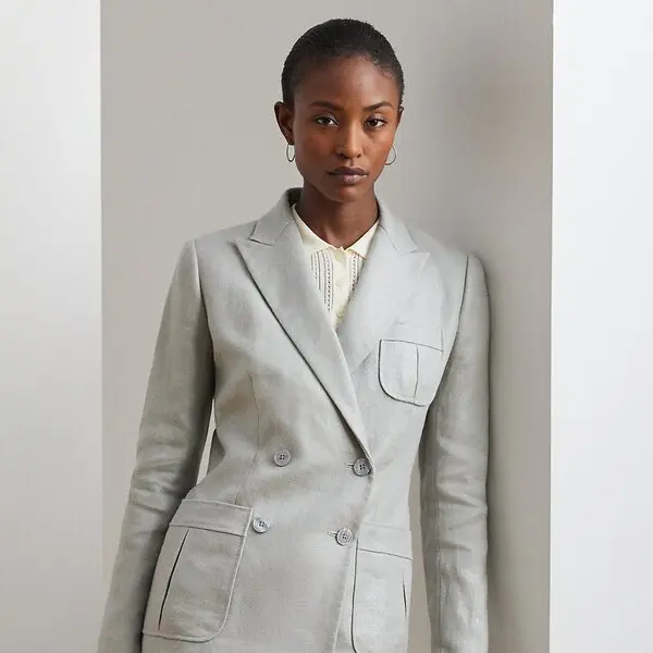 Ralph Lauren Foiled Linen-cotton Blazer