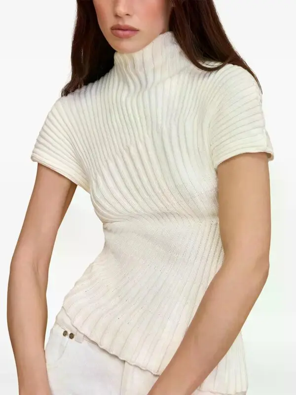 Cult Gaia Annemie Knitted Top - White