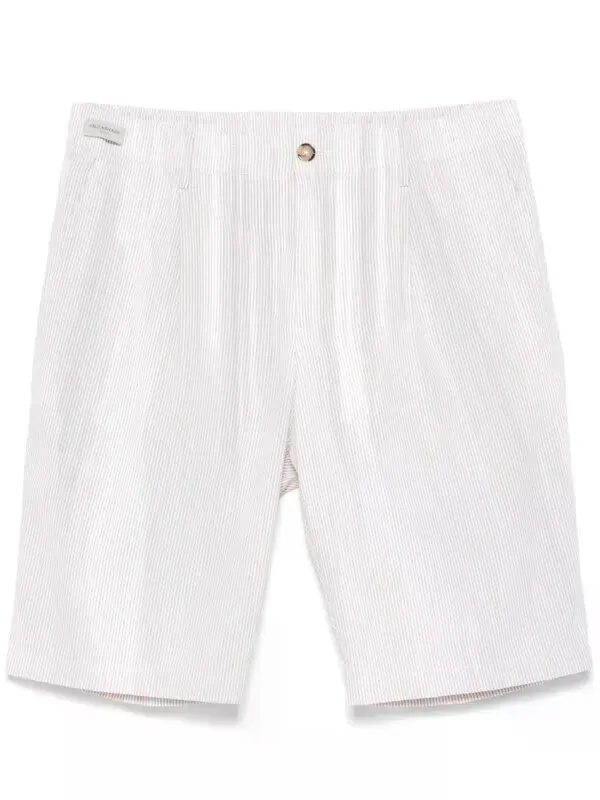 Paul & Shark Seersucker Cotton Bermuda Shorts