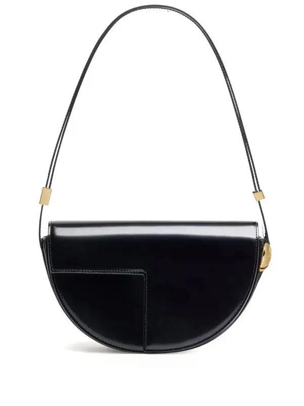 Patou Le Leather Shoulder Bag - Black