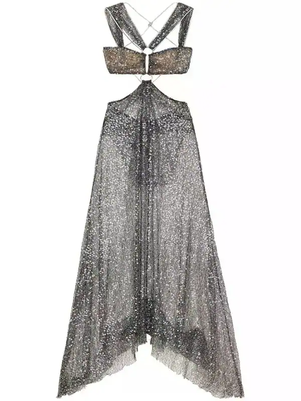 isabel marant grey dress Isabel Marant Étoile // Grey Glencheck Nolla Twist Dress – VSP Consignment main image 0