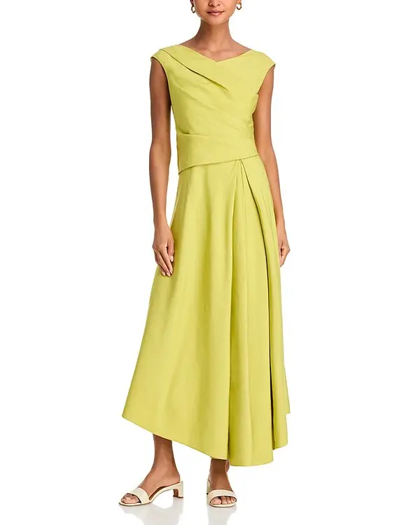Lafayette 148 New York Silk Linen Asymmetric Dress