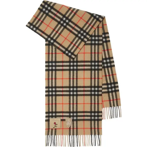 Burberry Badge Check Cashmere Scarf