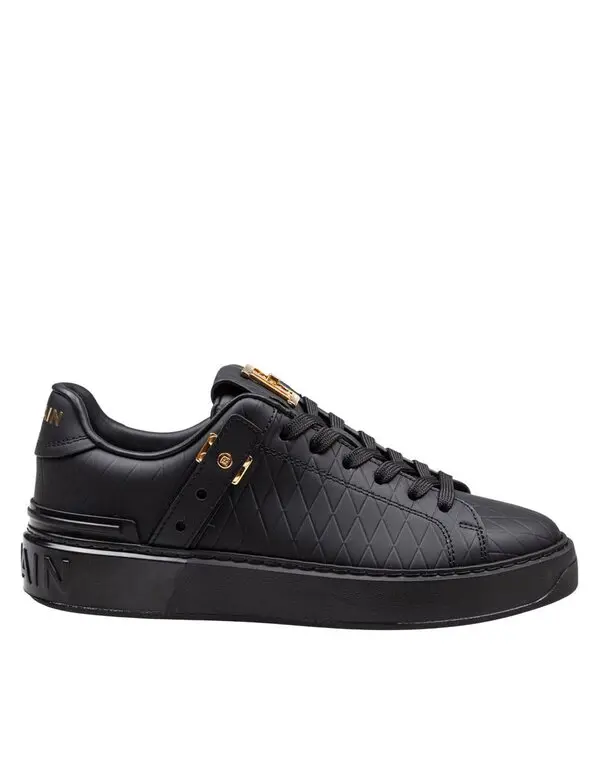 Balmain B-court B-buzz Calfskin Sneakers - Black
