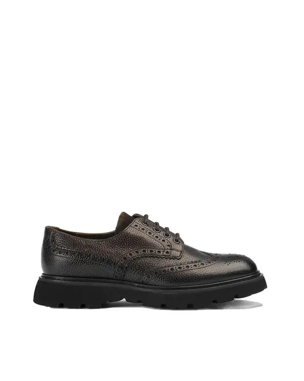 DOUCAL'S Leather Lace-up Derby - Ebano+f.do Nero