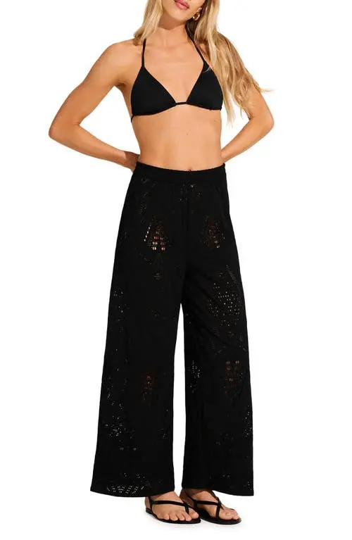VITAMIN A® Farrah Open Knit Wide Leg Cover-up Pants