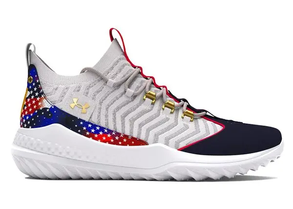 Under Armour Harper Turf Usa - White/midnight Navy Blue/metallic Gold