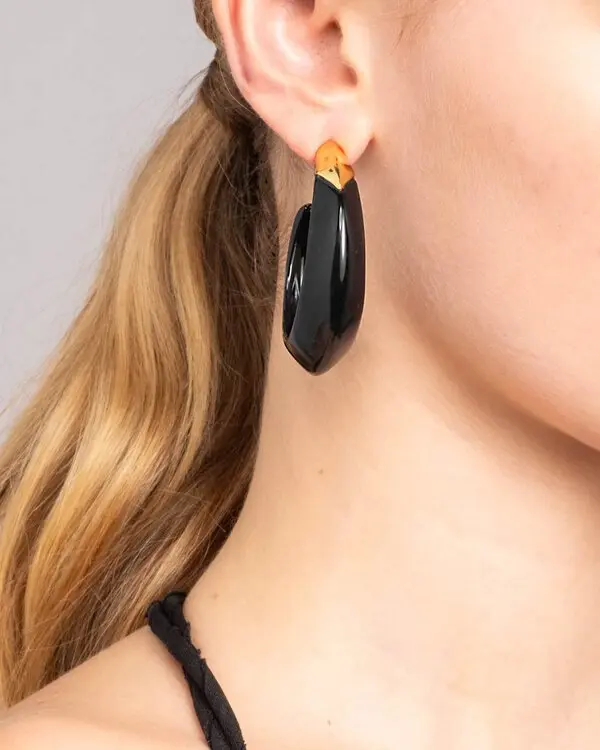 Alexis Bittar Lucite Edged Hoop Earrings - Onyx