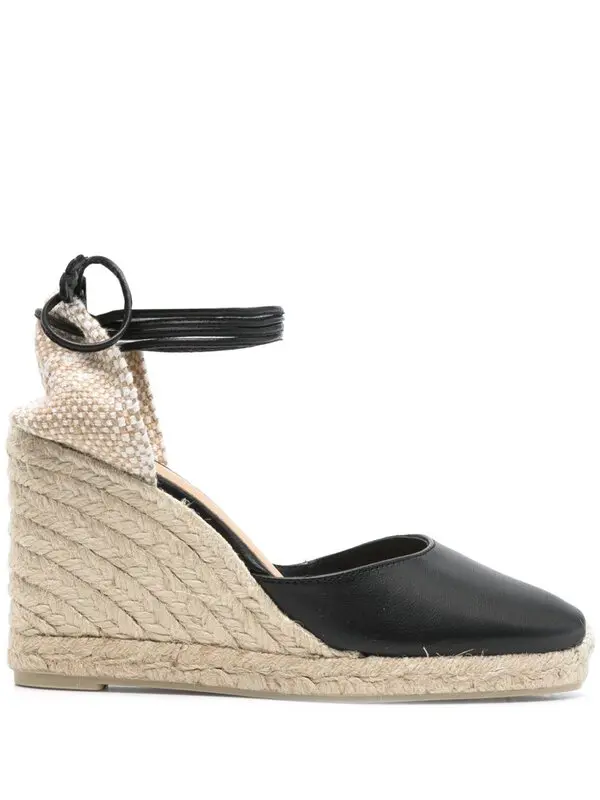CastaÑer Carina Leather Espadrilles - Black