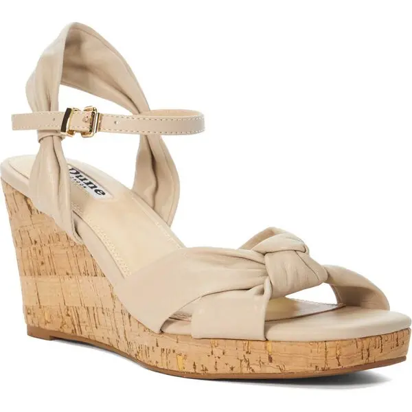 Dune London Kaino Ankle Strap Wedge Sandals - Ecru