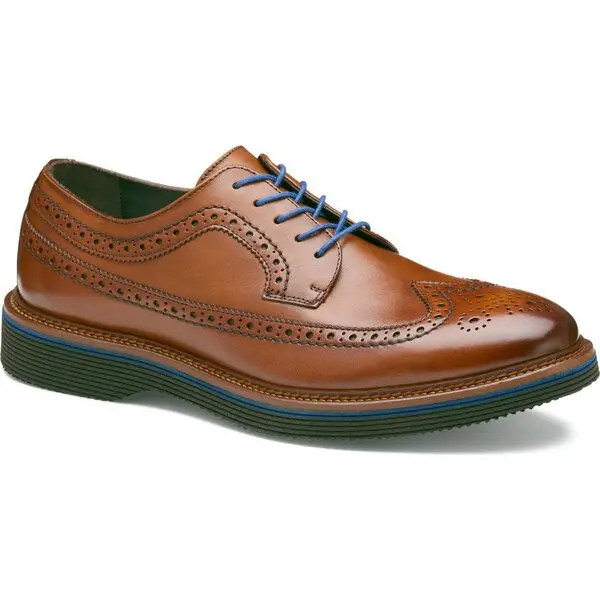 JOHNSTON & MURPHY COLLECTION Jenson Wingtip Derby - Tan European Calfskin