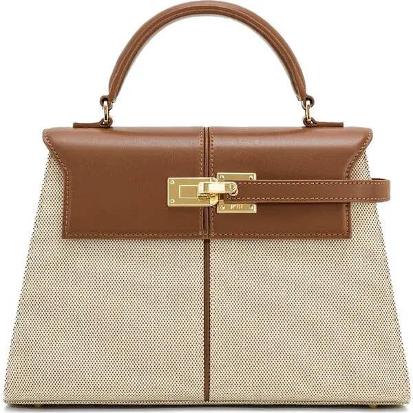 Jw Pei Large Elise Top Handle Bag - Brown Canvas