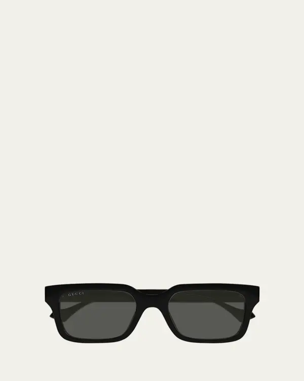 Gucci Rectangle Frame Sunglasses - Shiny Black
