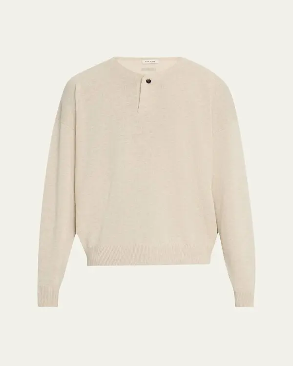 Fear Of God Fine Knit Henley Shirt - Heather Beige