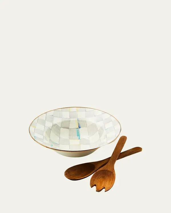 MACKENZIE-CHILDS Sterling Check Salad Serving Set - One-color