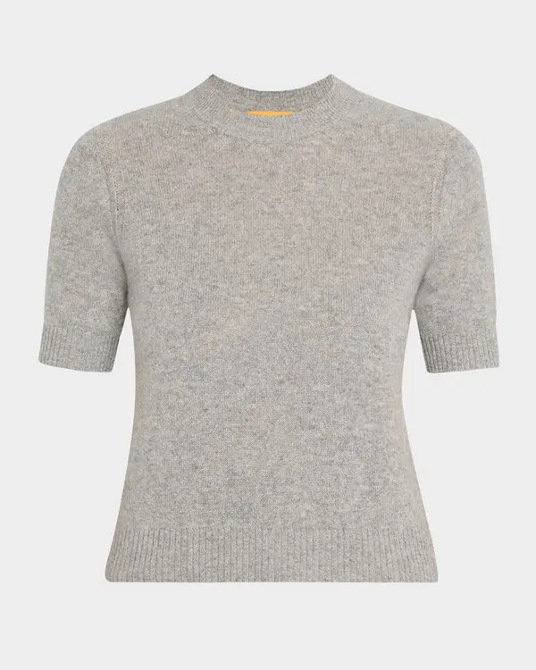 Guest In Residence Cashmere Sweater Tee - Medium Grey