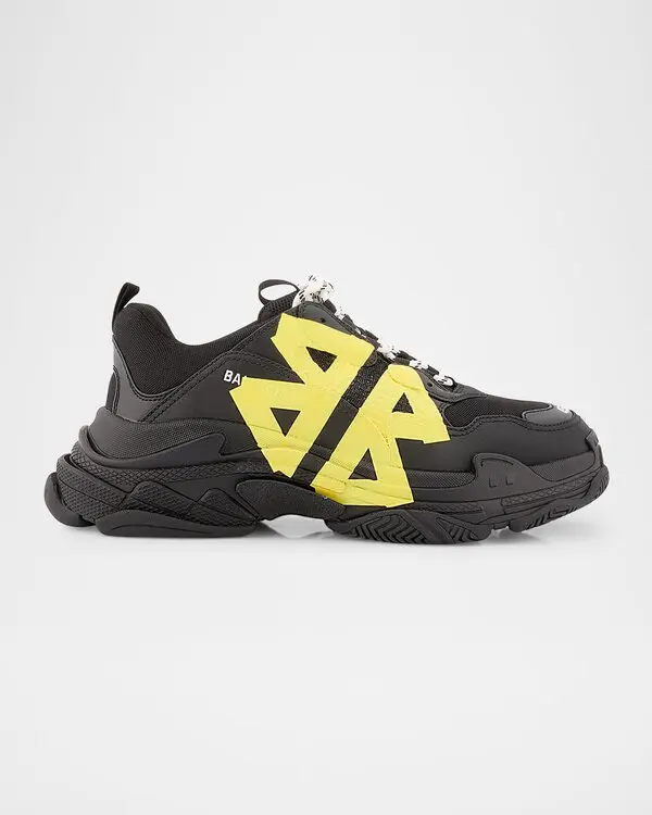 Balenciaga Triple S Tape Mesh Sneakers - 1070 Black/yellow