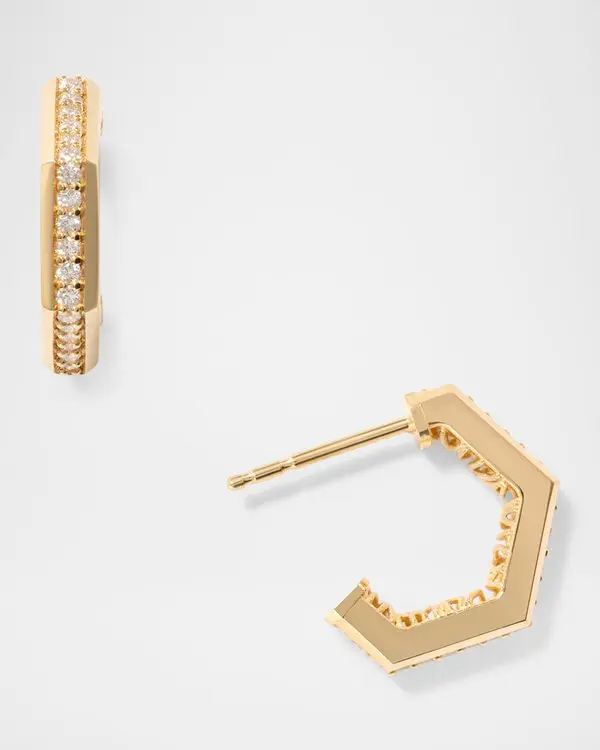 JAMIE TURNER 18k Yellow Gold Diamond Huggie Earrings