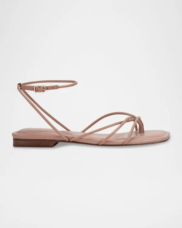 Marc Fisher Mayte Strappy Tubular Ankle-strap Sandals - Mocha Mousse