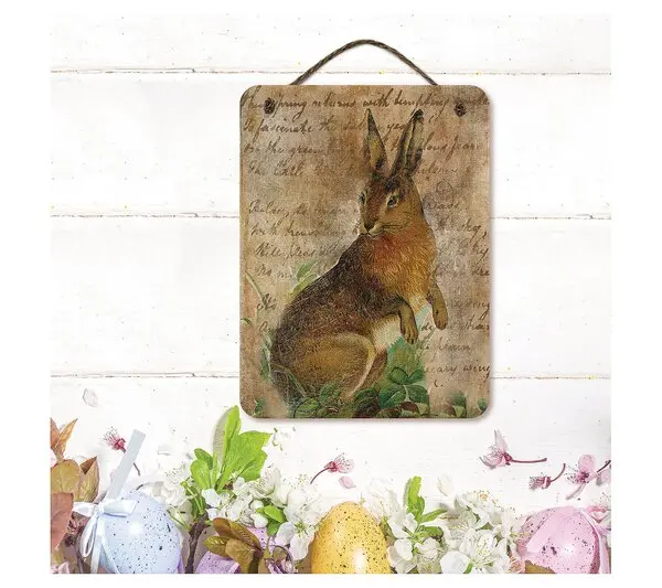 COURTSIDE MARKET Vintage Rabbit Iv 12x16 Artboa Rd With Twine